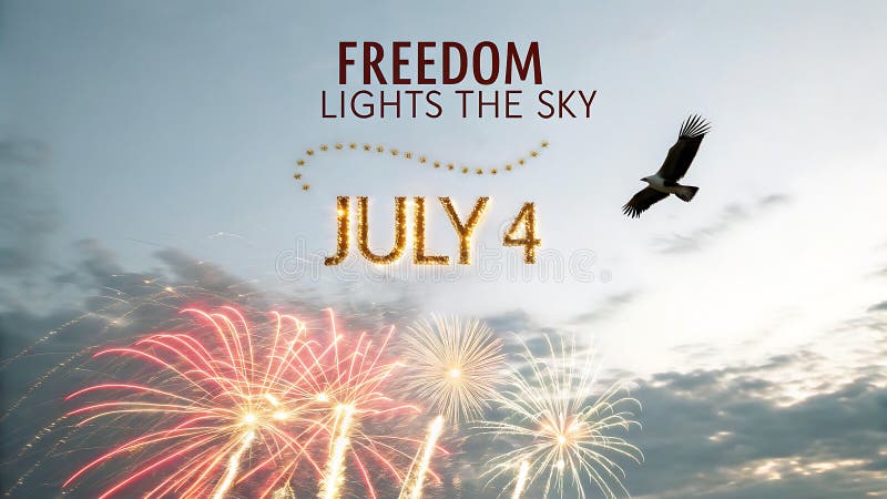 Fireworks Light Up the Sky on Independence Day Stock Illustration - Illustration of fourth ...