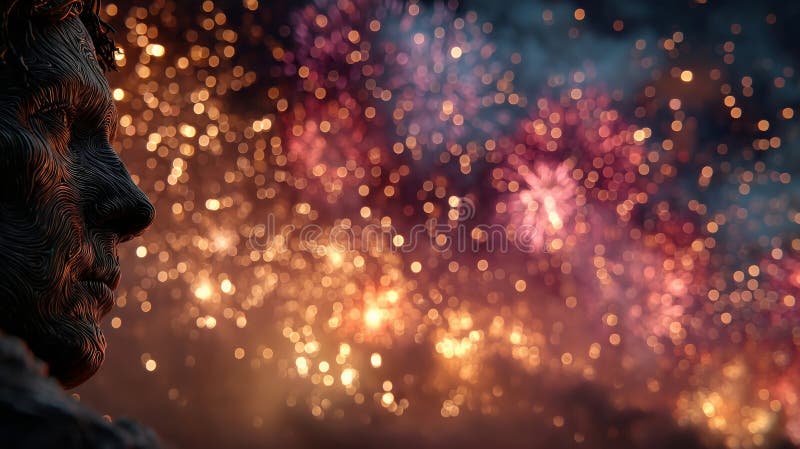 Fireworks Lighting Up the Night Sky Stock Illustration - Illustration ...