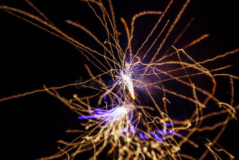 The Fireworks Lights Randomly Move Like Atoms of Matter Stock Image ...
