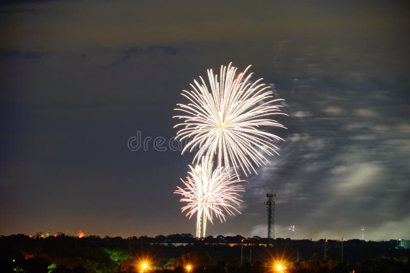 Fireworks like rain stock photo. Image of finale, close - 95594444