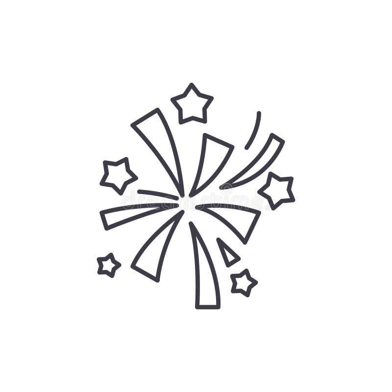 Fireworks Line Icon Concept. Fireworks Vector Linear Illustration ...