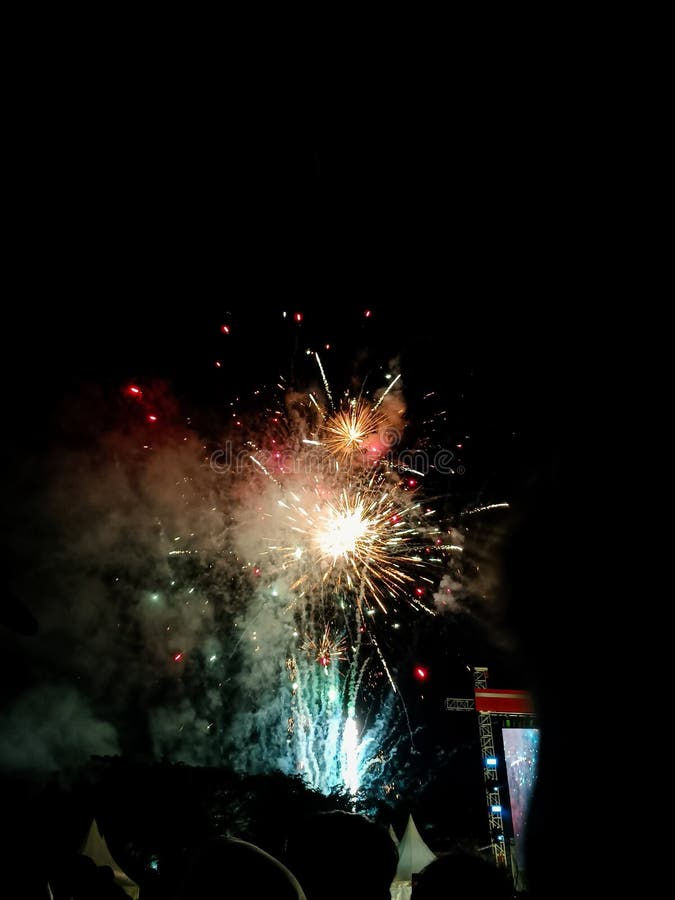 Fireworks Lit during a Music Concert Stock Image - Image of sports ...