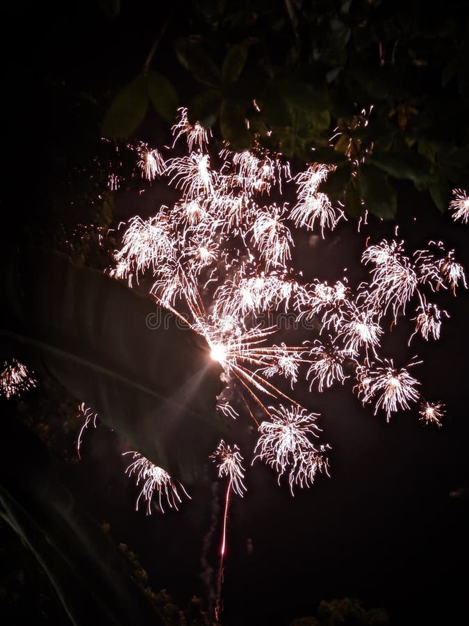 Fireworks that are Lit at Night are Like Lines that Form a Circle Stock ...
