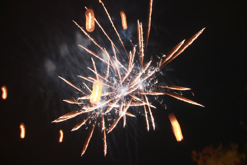 Fireworks Lit a Spark, so Beautiful in the Night Festival Stock Photo ...