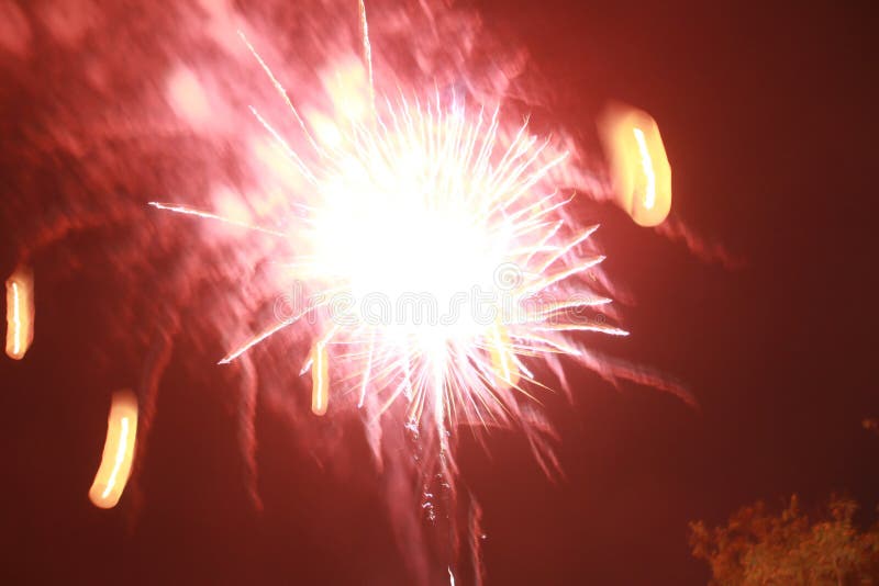 Fireworks Lit a Spark, so Beautiful in the Night Festival Stock Image ...
