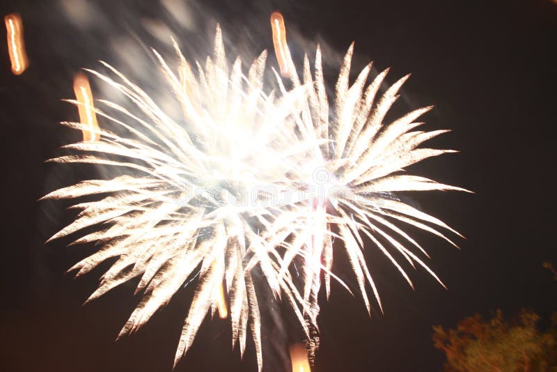 Fireworks Lit a Spark, so Beautiful in the Night Festival Stock Image ...