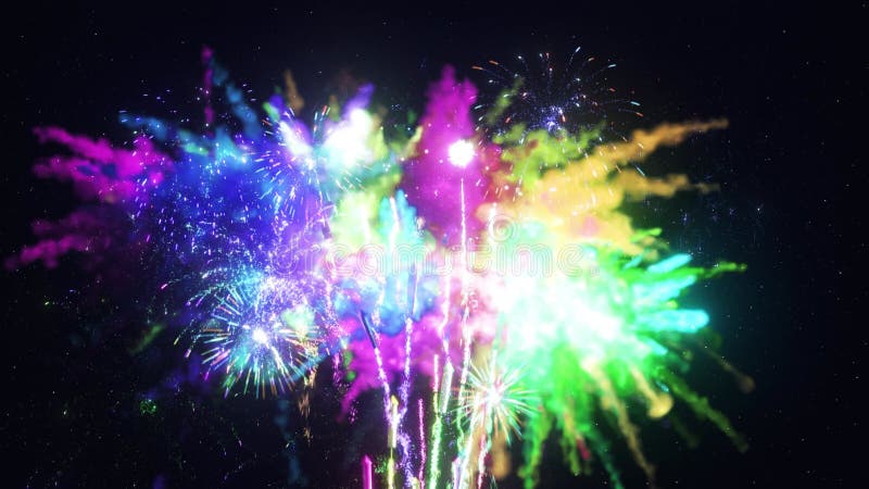 Fireworks Loop Background Isolated with Space for Text Stock Footage ...