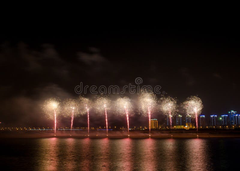 Exploding Fireworks stock photo. Image of glittering, brilliant - 1595522