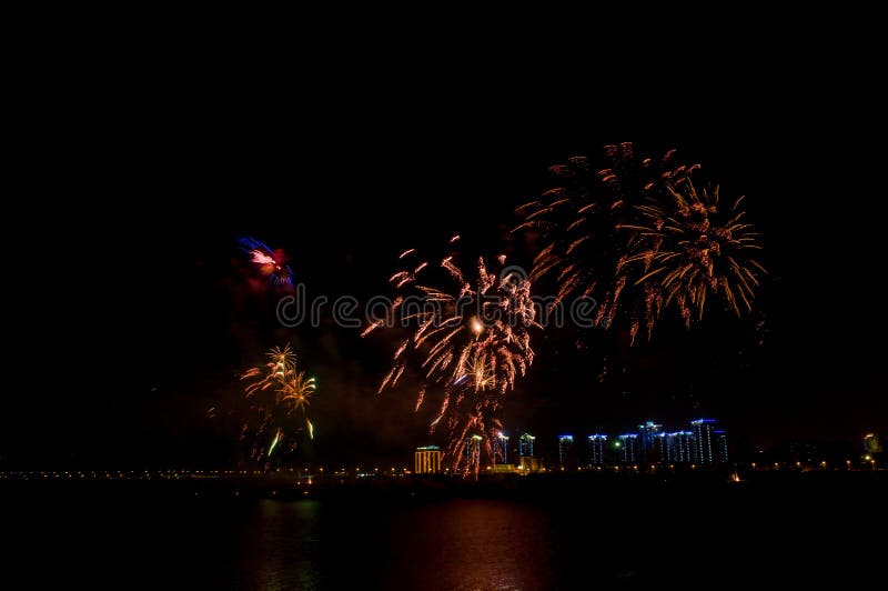 Fireworks stock photo. Image of light, celebration, powder - 52433696