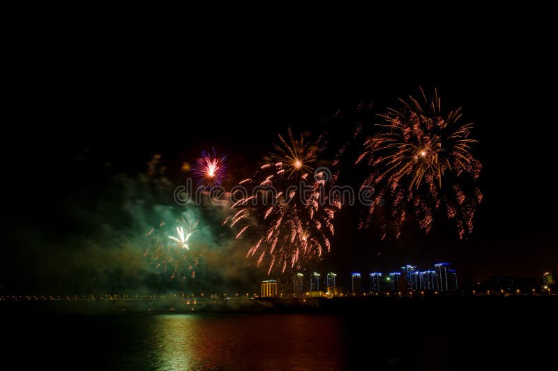 Fireworks stock image. Image of night, watching, explosive - 52433723