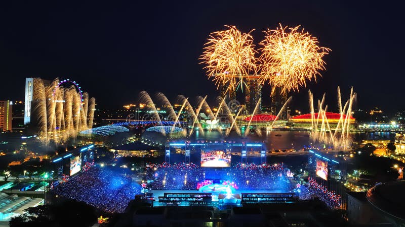 Fireworks during NDP 2010 editorial photo. Image of urban - 15668001