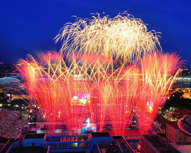 Fireworks during NDP 2010 editorial photo. Image of birthday - 15721126