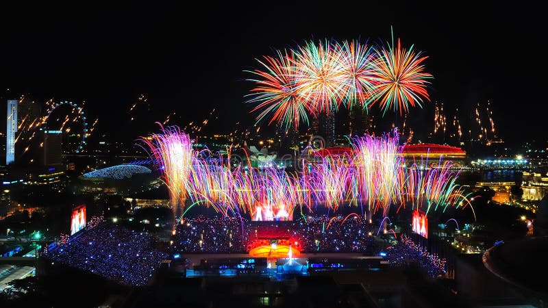 Fireworks during NDP 2010 editorial image. Image of colorful - 15721175