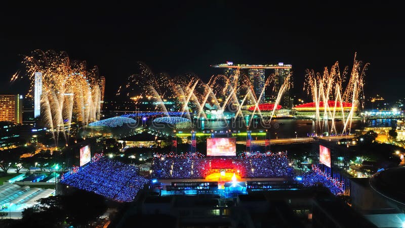 Fireworks during NDP 2010 editorial image. Image of city - 15757230