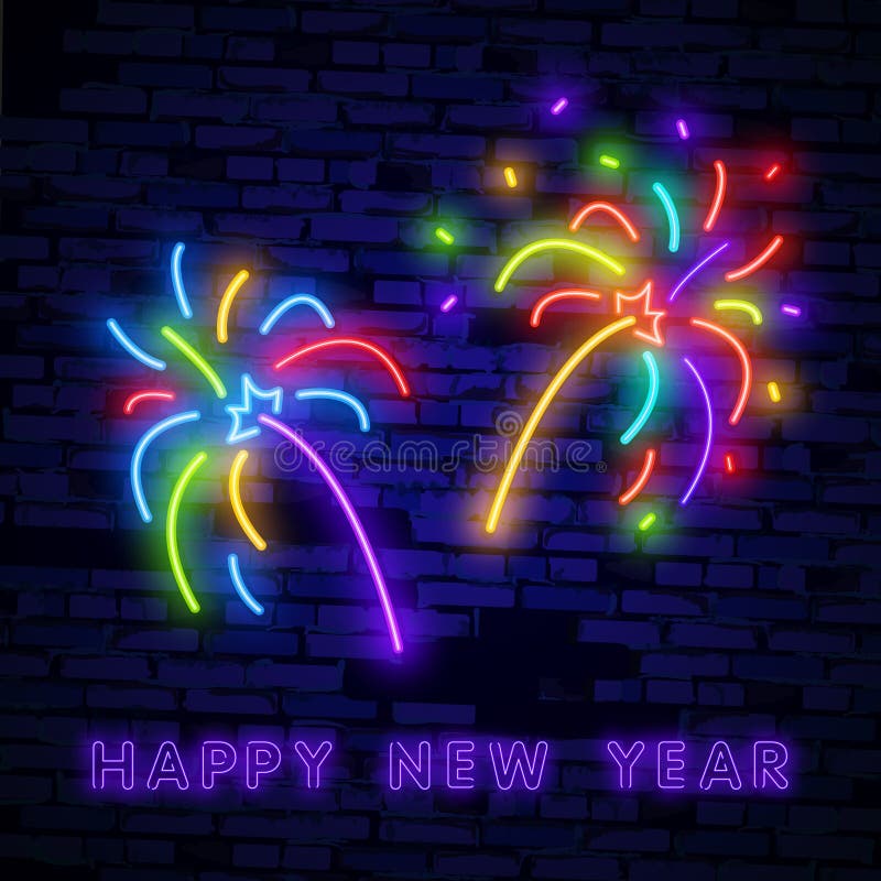 Fireworks-neonteken Ontwerp Van Partij of Reclame Nachthelder Neonteken ... Fireworks-neonteken Ontwerp Van Partij of Reclame Nachthelder Neonteken ...