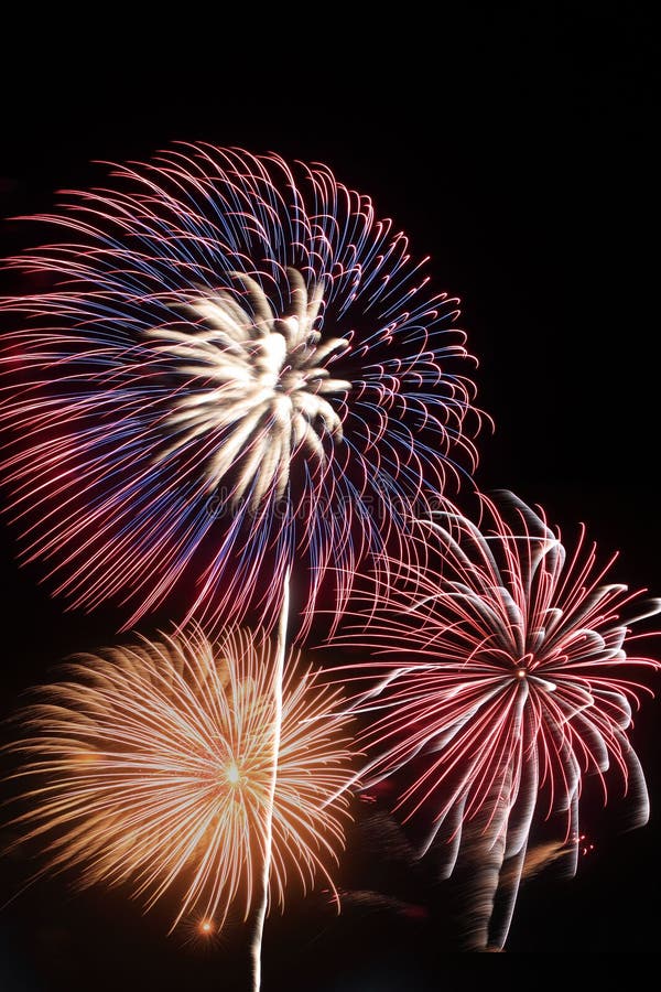 Fireworks in the night stock photo. Image of burst, festive - 23218786