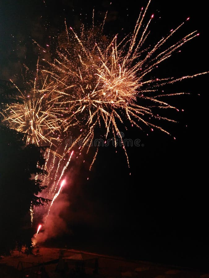 Fireworks of New Year S Eve Editorial Stock Photo - Image of colourful ...