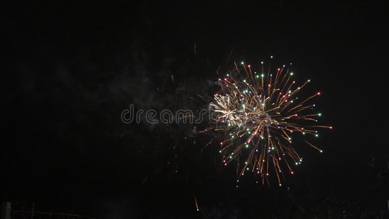 Fireworks at Night, Colorful Celebration Fireworks Isolated on a Black ...