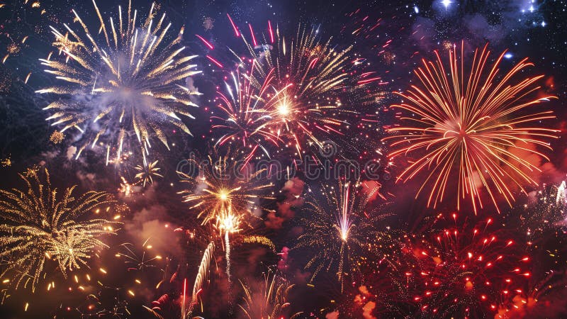 Fireworks in the Night, Fireworks Background, Colored Fireworks ...