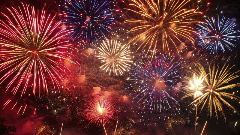 Fireworks in the Night, Fireworks Background, Colored Fireworks ...