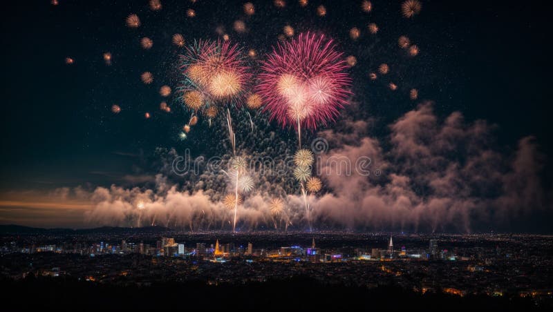 Fireworks at Night stock photo. Image of night, celebrate - 289007360