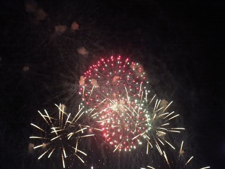 Fireworks in the night stock image. Image of fuegos - 262028735