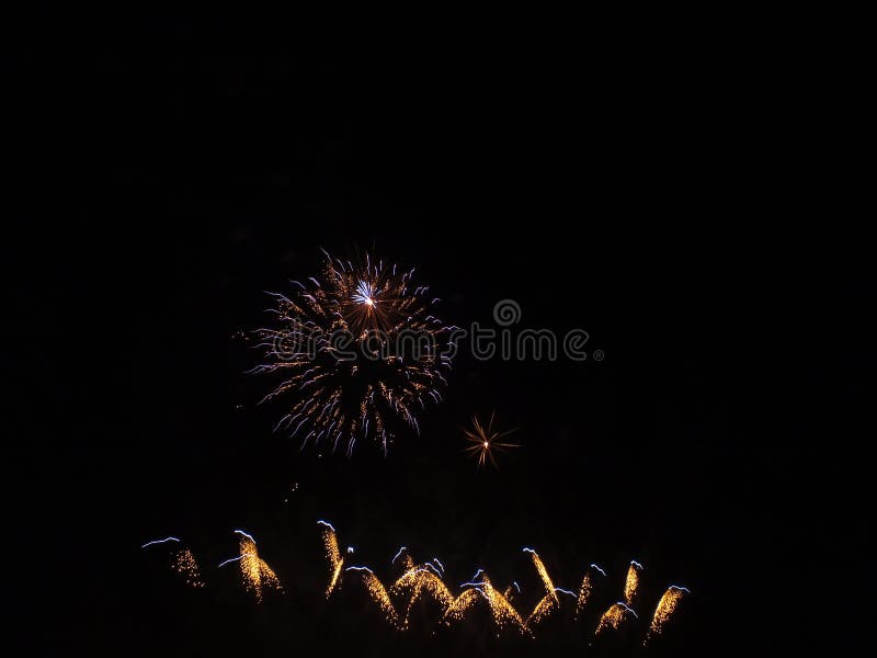 Fireworks in the night stock image. Image of shape, artificiales ...