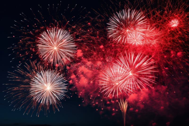 Fireworks Night Outdoors Sky. Stock Illustration - Illustration of ...