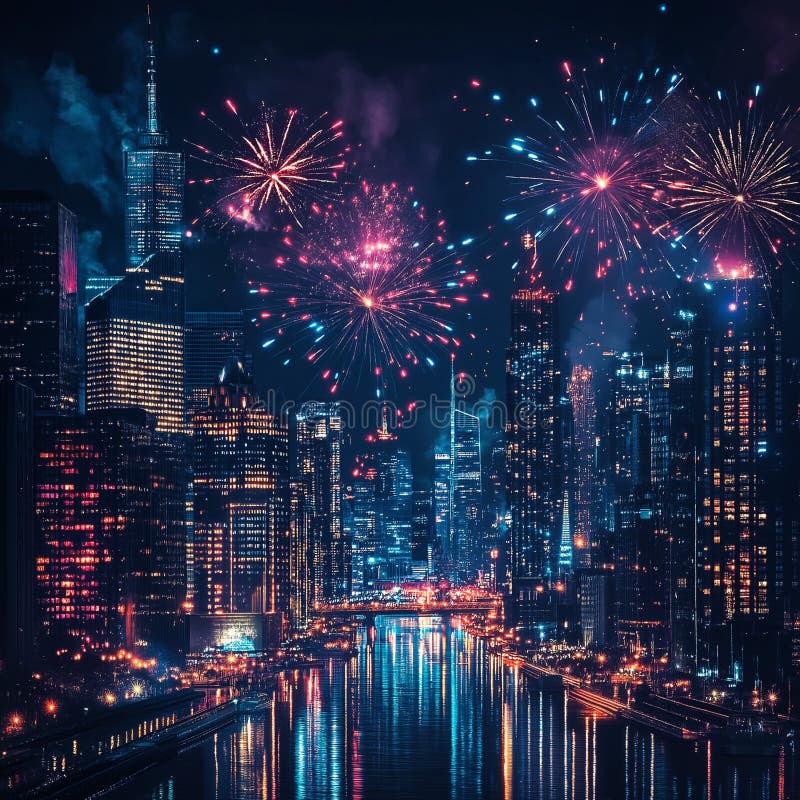 Fireworks in the night sky stock photo. Image of china - 189495414