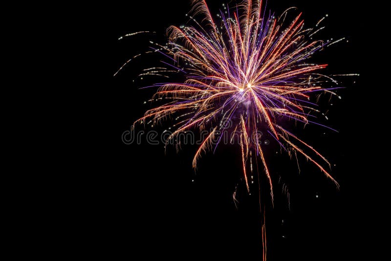 Fireworks in the night sky stock image. Image of fiesta - 168329519