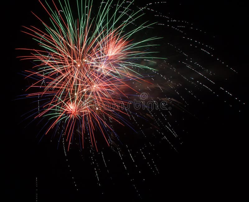 Fireworks in the night sky stock photo. Image of light - 30795534