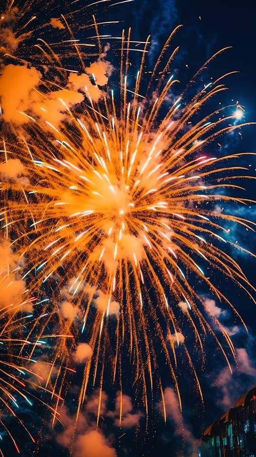 Fireworks in the Sky Fireworks in the Night Sky Generative AI Stock ...