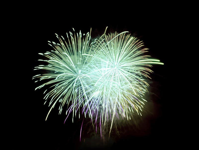 Fireworks in night sky stock image. Image of happy, green - 50525651