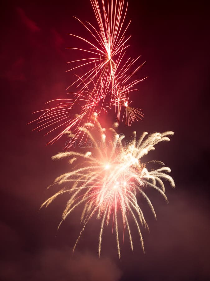 Fireworks in the night sky stock image. Image of firework - 44009933