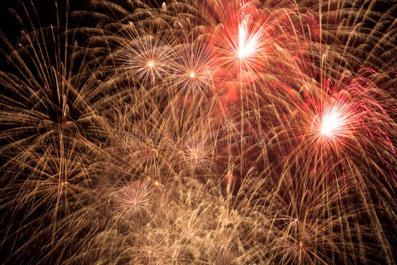 Fireworks in the night sky stock image. Image of dark - 31949775