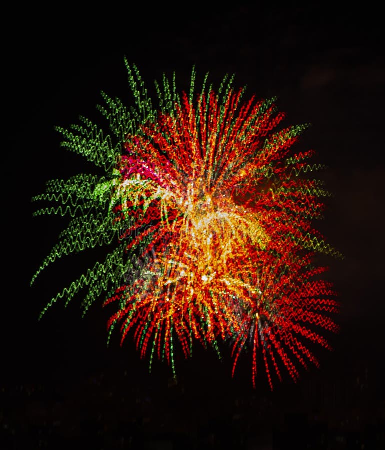 Fireworks in the night sky stock image. Image of tripod - 247050625