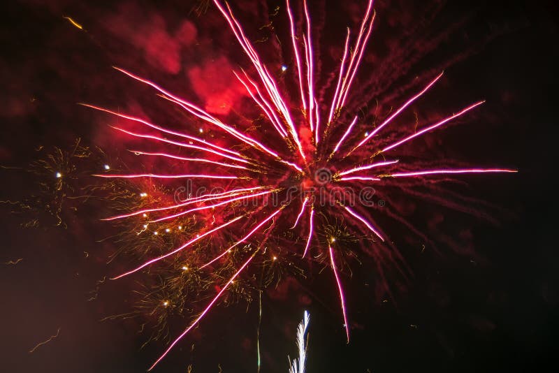 Night fireworks stock photo. Image of birthday, exploding - 267105566