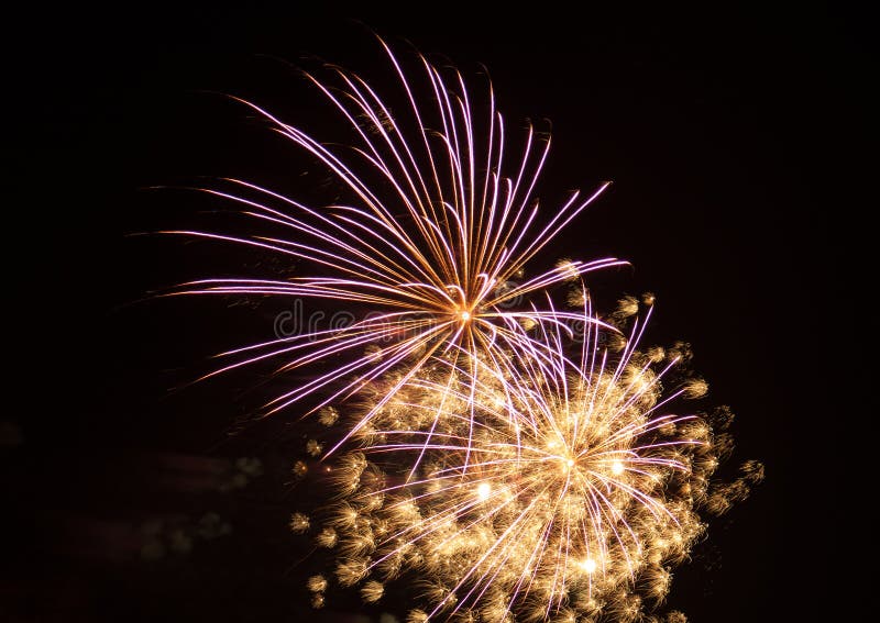 Fireworks in the Night Time Sky. Stock Photo - Image of time, fireworks ...