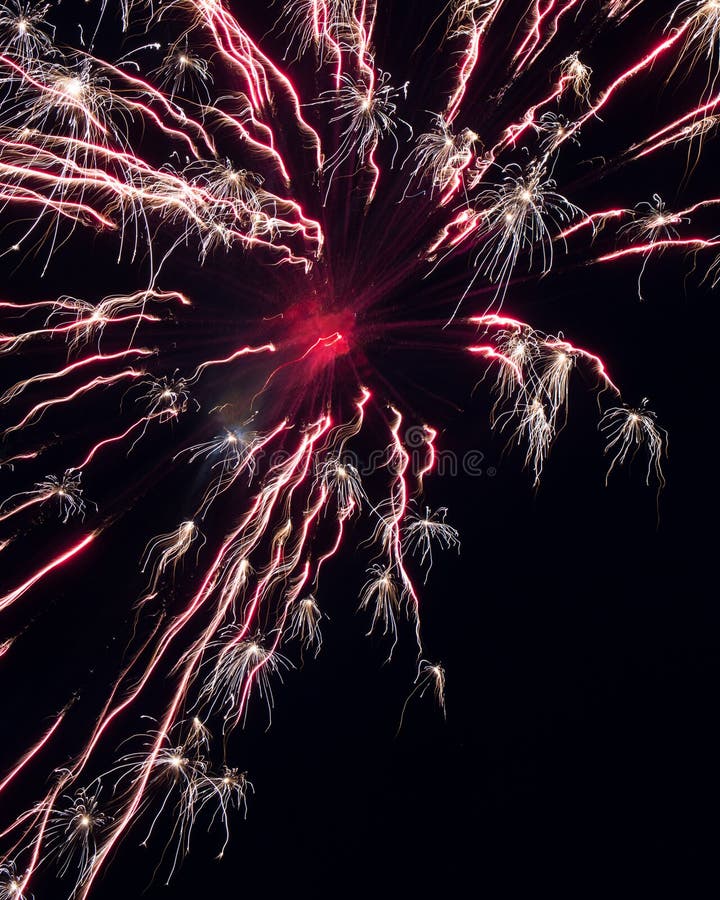 4th of July or New Years Fireworks Stock Photo - Image of black ...