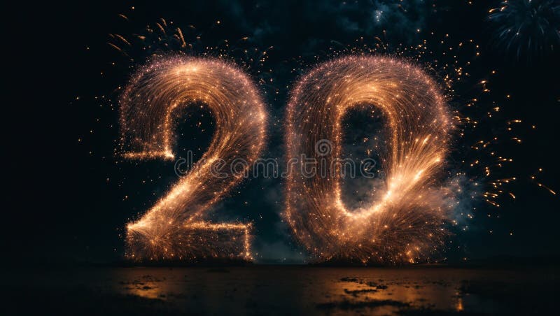 Fireworks Number 20 for the 20th Anniversary Stock Photo - Image of ...