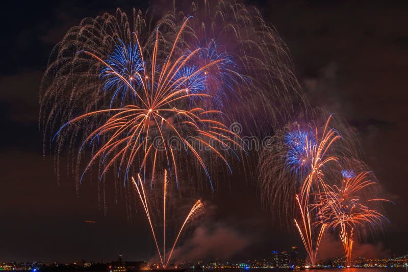 Fireworks NYC stock image. Image of lake, burst, festivities - 76811149