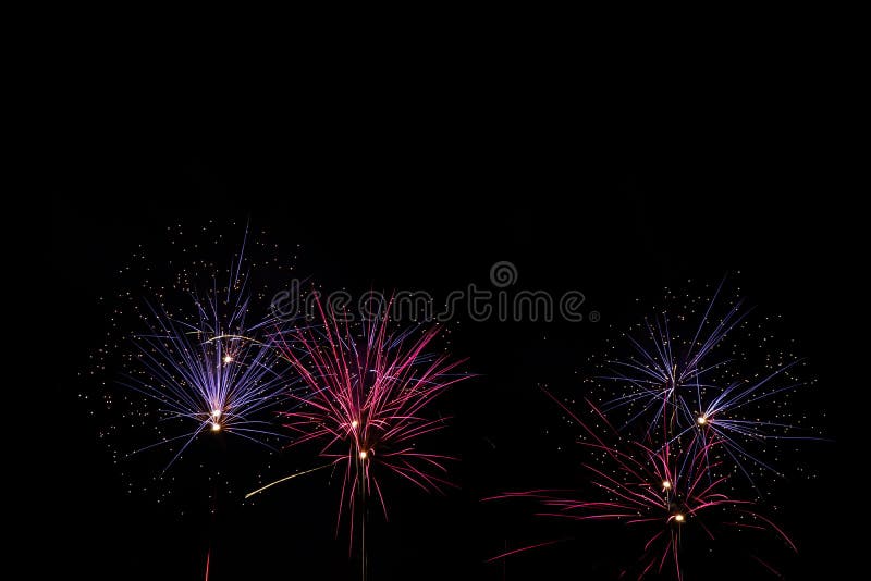 Fireworks over black sky stock image. Image of exploding - 124067649