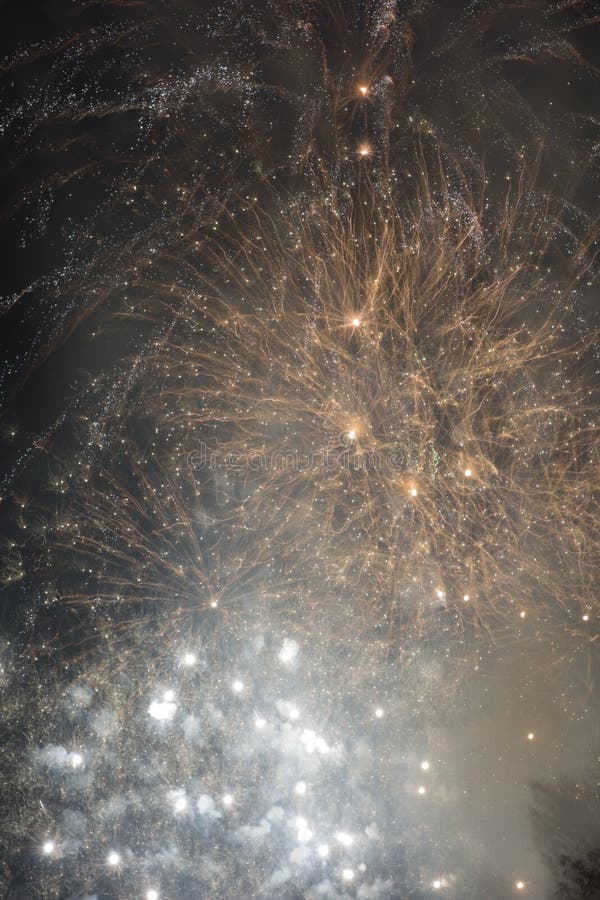 Fireworks Over Black Sky in Valencia Stock Photo - Image of black ...