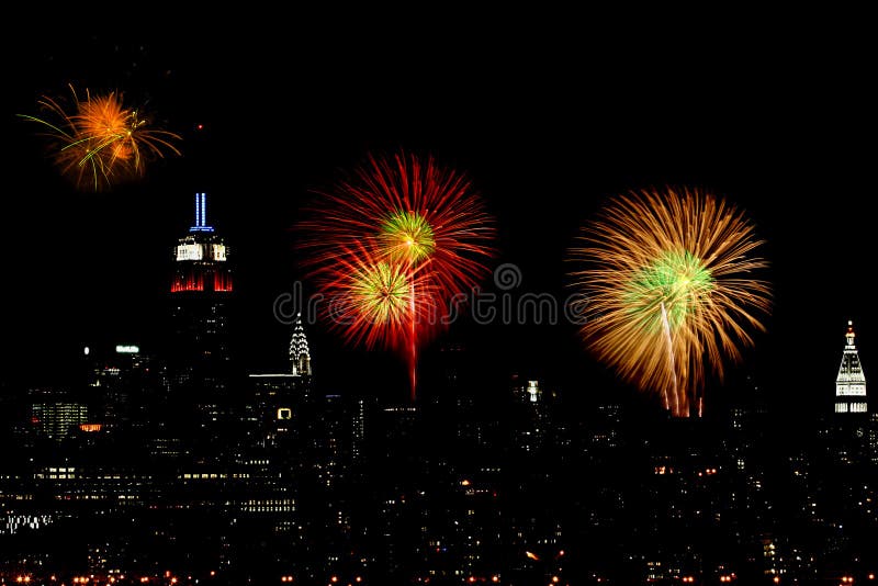 Fireworks over the city stock photo. Image of evening - 2722172