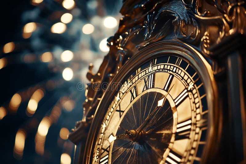 Fireworks Over Clock Tower. by Generative Ai Stock Illustration ...