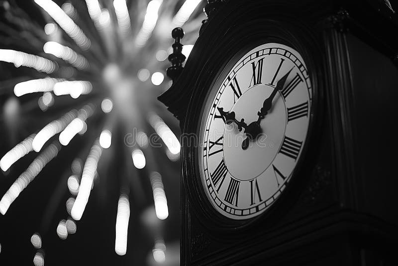 Fireworks Over Clock Tower. by Generative Ai Stock Illustration ...