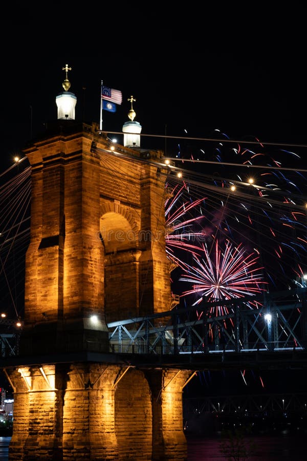 Fireworks Over Downtown Cincinnati Ohio Stock Photo - Image of downtown ...