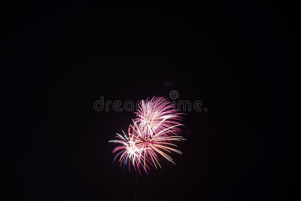 Fireworks Over a Lake stock image. Image of lake, fourth - 224911489