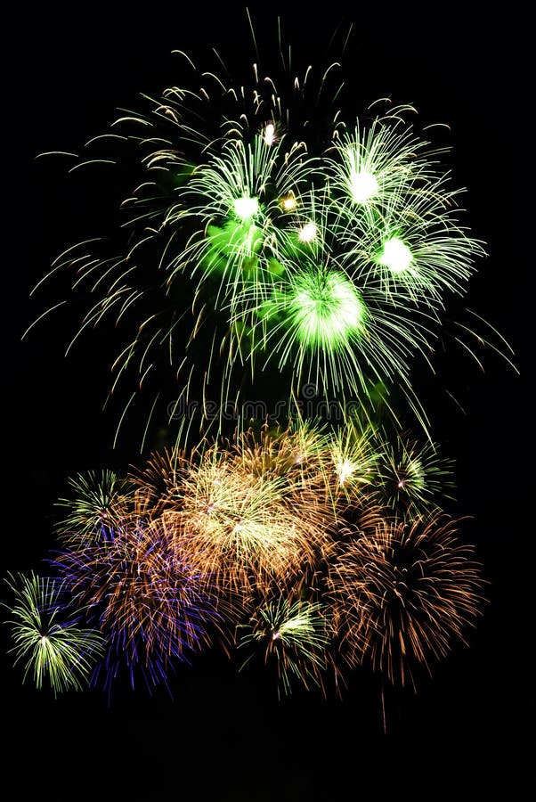 Fireworks over night sky stock photo. Image of festive - 33370864