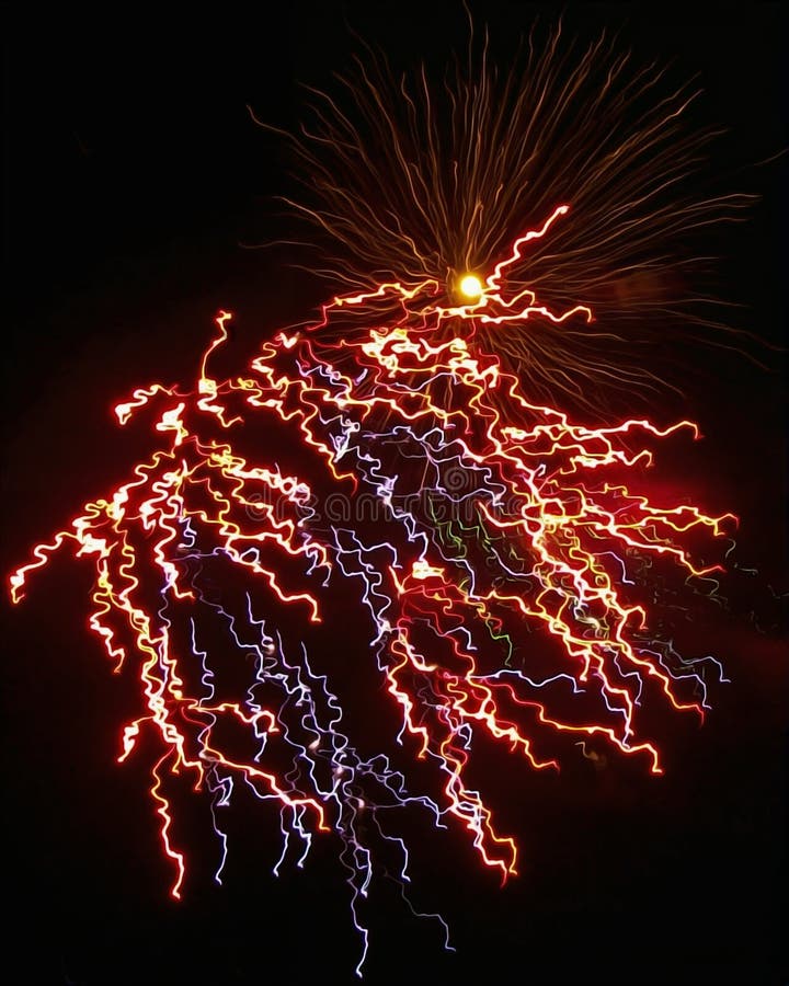 Fireworks 2 Over Texas on 4th of July with Stylized Streaming Lights ...